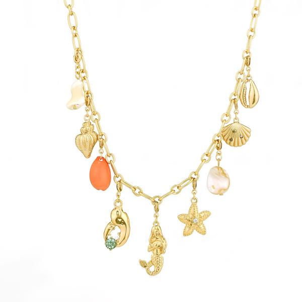 商品名: RR RAMBLING ROSE 14Kゴールドメッキ DIYフルーツネックレス レディース ガールズ かわいい夏 トロピカルフルーツチェリー ストロベリークリスタル ステートメントペンダントネックレス, 亜鉛, 宝石なし Ram...