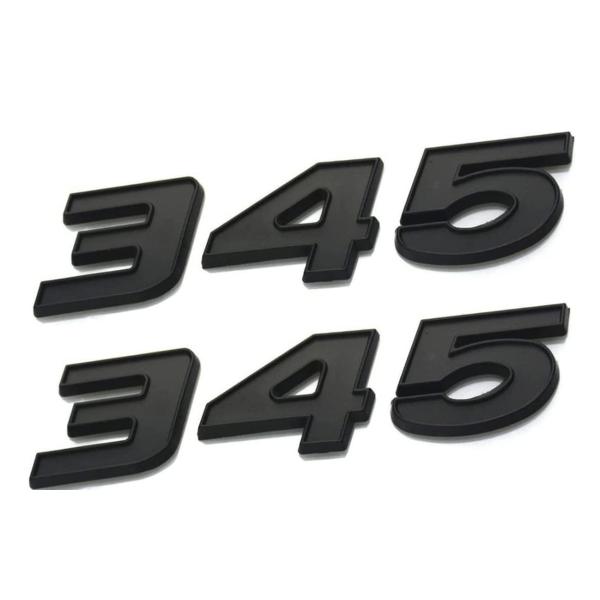 商品名:  2X 345 Emblems Badge 3D Logo Side Fender Rear Letter Sticker Nameplate Replatement for 345 Car Truck (Matte Black)...