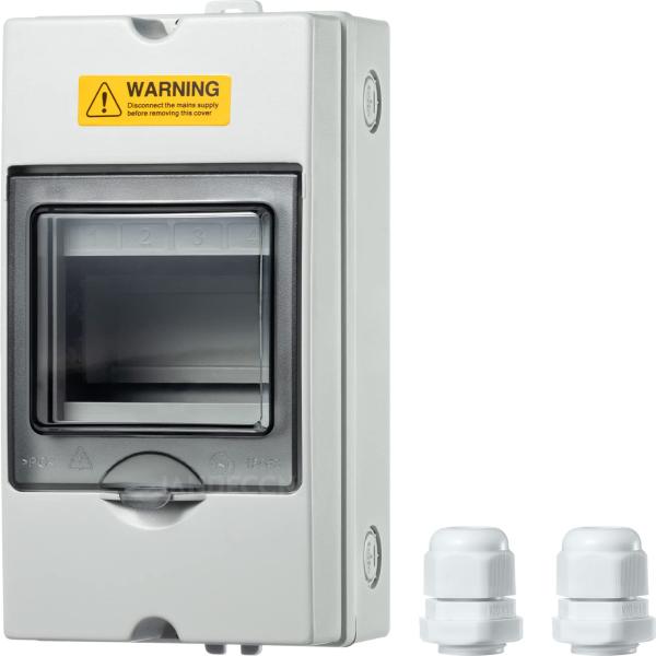 商品名:  JANDECCN 4 Way Waterproof Electrical Junction Box, IP65 Circuit Breaker Power Distribution Box for Indoor and Outd...