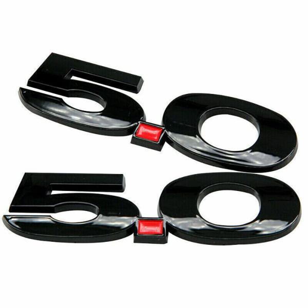 商品名:  2Pc 5.0 Badge Liter Door 3D Emblem Right Left Fender Side Rear Trunk Lid Automotive Accessories Decoration Replace...