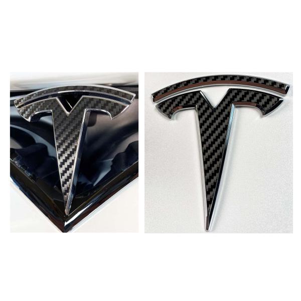 商品名: カスタムカットグラフィックロゴデカールラップ Tesla Model X用 4枚セット カーボンファイバーブラック Custom Cut Graphics Logo Decal Wrap for Tesla Model X, 4 ...