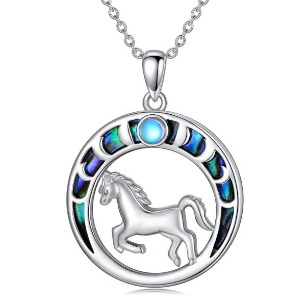 商品名: NIFUNAO 馬ネックレス スターリングシルバー ムーンストーン 馬 月 ネックレス ランニング 馬 ネックレス 馬 ジュエリー ギフト レディース ガールズ, スターリングシルバー, ムーンストーン NIFUNAO Horse...
