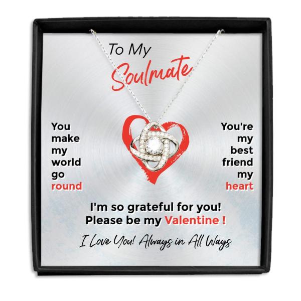 商品名: OlivMae Be my Valentine, To My Soulmate ネックレス レディース シルバーラブノットネックレスセット ギフト対応 手作り 925スターリングシルバー ネックレス 女性用, スターリングシルバー...