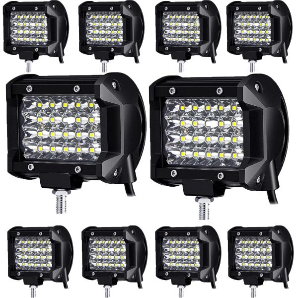 商品名:  ANTOM LED Light Bar 10PCS Led Off Road Lights-12V 4Inch 72W LED Light Bar Four Row Combination LED Pod Lights 7500...