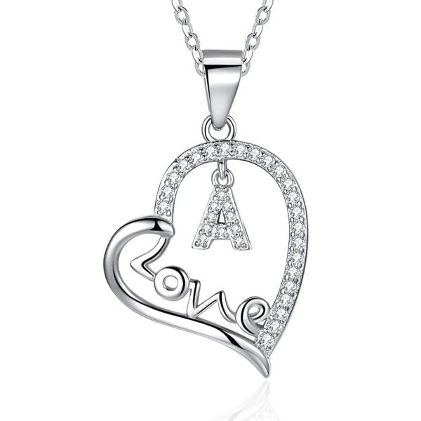 商品名: ITS4YEO 925スターリングシルバー インフィニティハートペンダント イニシャルネックレス シルバーネックレス ジルコンペンダントネックレス 女性用 ジュエリーギフト 女性 妻 女の子 彼女のバレンタインギフト, Love,...
