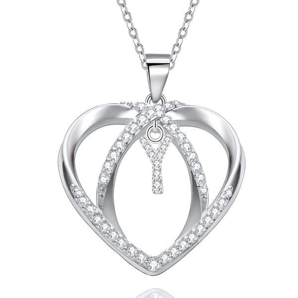 商品名: ITS4YEO 925スターリングシルバー インフィニティハートペンダント イニシャルネックレス シルバーネックレス ジルコンペンダントネックレス 女性用 ジュエリーギフト 女性 妻 女の子 彼女のバレンタインギフト, Cross...
