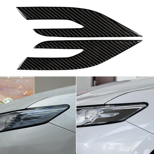 商品名: NVCNX リアルカーボンファイバー 車 ヘッドライト アイブロウ アイリッド カバー ステッカー デカール ヘッドランプ アイブロー エクステリア トリム トヨタ 第8世代 カムリ 2018 2019 2020 2021 202...