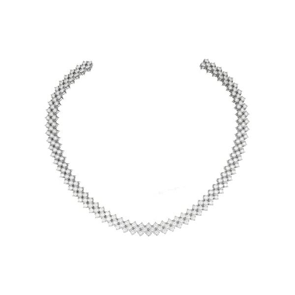 商品名:  RING JEWELS 18 CT Round Cut Prong Set Diamond Choker Tennis Necklaces Real 925 Sterling Silver for Valentine Day L...