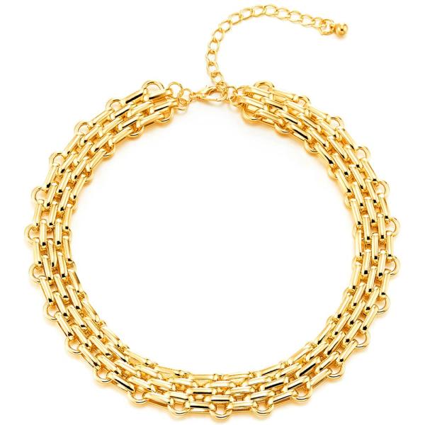 商品名:  COOLSTEELANDBEYOND Gold Color Interwoven Braided Link Chain Statement Necklace, Large Collar Necklace Party Dressブ...