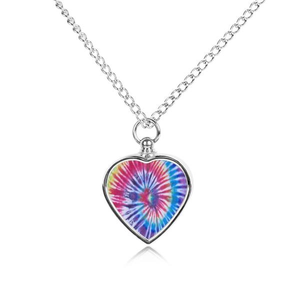 商品名:  Oyihfvs Colorful Rainbow Color Swirl Tie Dye Yellow Pink Purple Blue Hippie Pet Urn Necklace Pendant Jewelry, Keep...