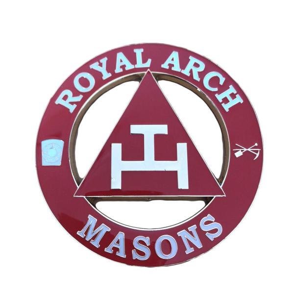 商品名: レッドロイヤルアーチ フリーメイソンカー バン カットアウトメタル 自動デカール バッジ エンブレム Red Royal Arch Masonic Mason Freemasonry Car Van Cut-Out Metal A...