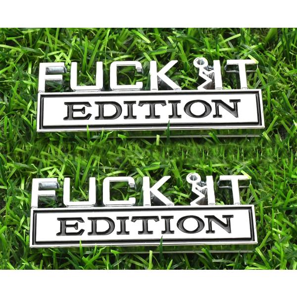 商品名:  2Pcs Fuck IT Edition Emblems for Car, 3D Stickers for Auto Fender Bumper, Cool Badge Decoration Decal for Men and ...