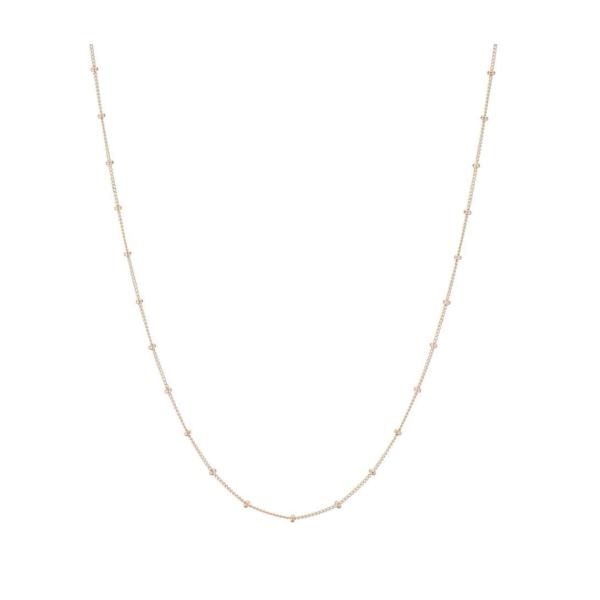 商品名: Adabele 本物のゴールドメッキスターリングシルバー キュートで上品なサテライトビーズステーションパリーナチェーンネックレス 16インチ チョーカー レディースジュエリー イタリア製 低刺激性 ニッケル不使用 SS12-16 ...