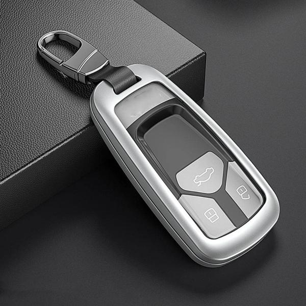 商品名: Audi Q5、車のキーケースカバー、快適で錆びないアルミニウム合金+TPUリモートキーケース保護カバー。 LOOFAX Fit for Audi Q5,Car Key Case Cover,Comfortable and No ...