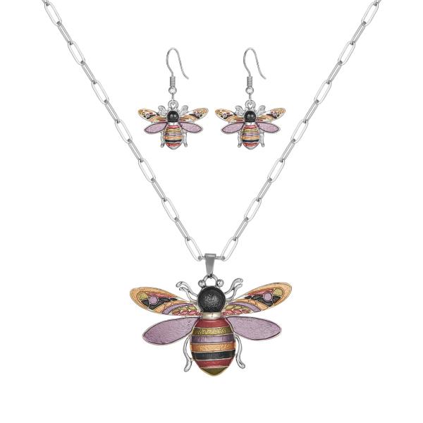 商品名: Sunling エナメル合金 猫/フクロウ/犬/ハチ/ヒトデネックレスイヤリング ジュエリーセット 動物ペンダントネックレスセット ユニークな動物ジュエリーギフト 女性/女の子向け, 金属 合金鋼, 宝石なし Sunling Wo...