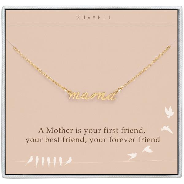 商品名: ママネックレス - ゴールドディップママネックレス レディース - Expecting Momギフト - 新米ママまたは母親に - 妊娠中の母へのギフト - 新しいママのプレゼント - お母さんジュエリー 母の日ギフト (筆記体ゴ...
