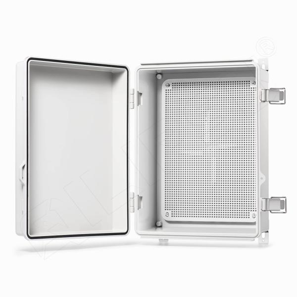 商品名: QILIPSU 防水アウトドアジャンクションボックス IP67 ABSプラスチック電気エンクロージャ 取り付けプレート付き 壁ブラケット 耐候性ヒンジグレーカバー プロジェクト用 (14.8インチx10.8インチx6.1インチ) ...