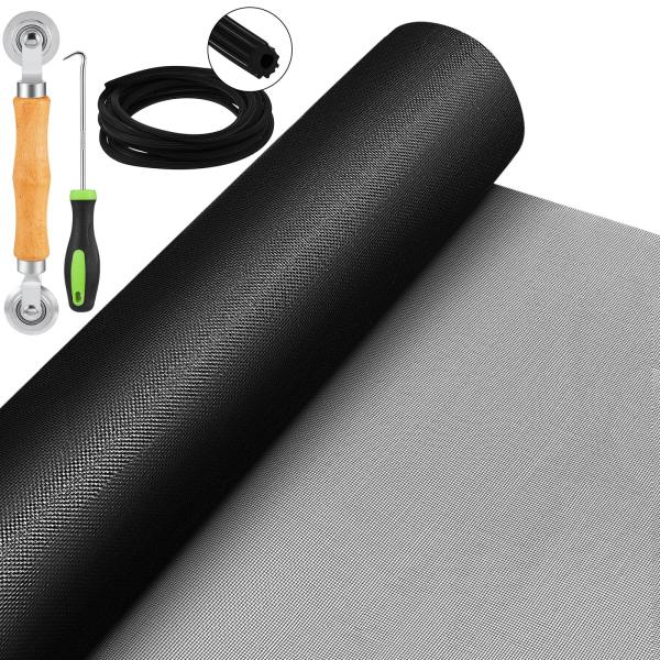 商品名: Amylove ファイバーグラススクリーンロール 36インチ x 120フィート ベアリング付き 32フィート スクリーンリテーナースプラインとスプライン取り外しフック DIY 調節可能なガラス繊維スクリーンメッシュ 窓/ドア/パ...