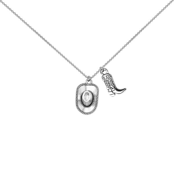 商品名:  BAUNA Cowgirl Jewelry Cowgirl Boot Hat Necklace Western Charm Gift for Farm Girl Country Girl Stuff (Cowgirl Boot ...