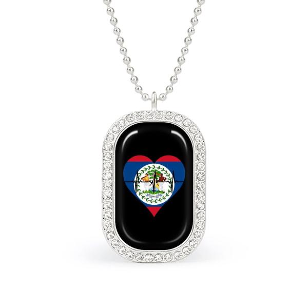 商品名:  Love Belize Heartbeat Women Alloy Diamond Necklaces Trendy Square Pendant Dainty Jewelry Gifts Silver-Styleブランド: 商...