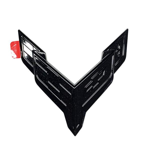 商品名:  1x Front Bumper Crossed Flags Emblem Carbon Flash 3D Badge Replacement for 2020+ Corvette C8 GM 84657780 (Glossy B...