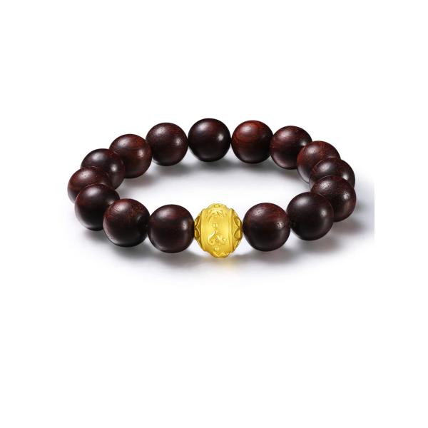 商品名: [ZHOU LIU FU] 24K ソリッドゴールド ブレスレット 男性用 24金ジュエリー プテロカルプス サンタリヌス ゴールド ボール ブレスレット 女性 ティーン ガールズ用 ZHOU LIU FU 24K Solid G...