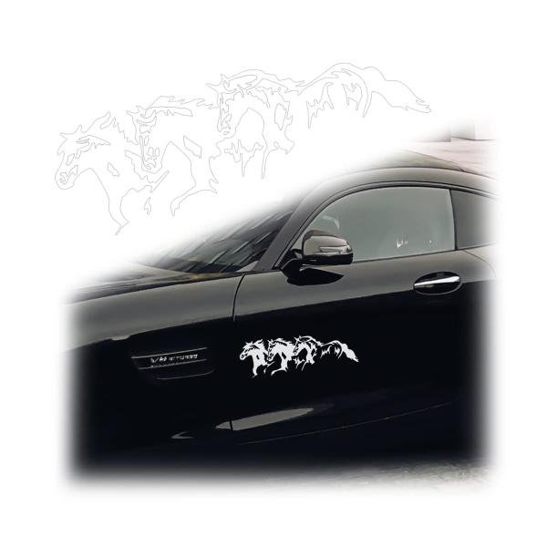 商品名:  Moioee Car Decor Running Horse Sticker Decal, 2PCS Window Sticker for Car Vehicle, Self-Adhesive Sticker Waterproo...