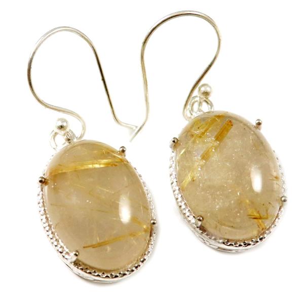 商品名:  Goyal Exports Golden Rutile Gemstone 925 Sterling Silver Drop Dangle Earring Jewlery SEG16Cブランド: Generic商品番号: 色: M...
