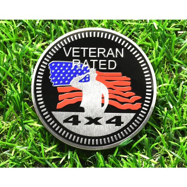 商品名:  Veteran Rated 4x4 Emblem Metal Automotive Sticker Specifically Designed Car Badge Replacement for Jeep, Car, Truck...