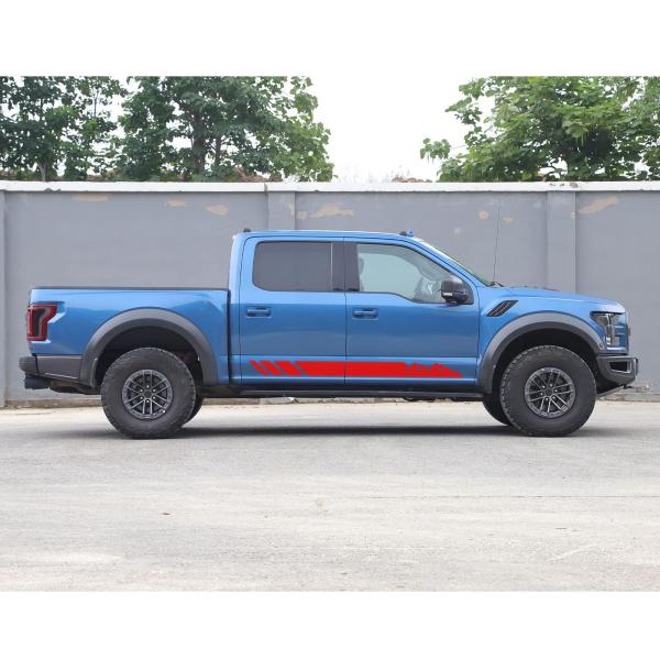 商品名: RUIANTE 2枚 山の森 グラフィックステッカー デカール 車体 ドアサイド オートロングストライプ ビニールデカール 装飾 車 ピックアップトラック SUV キャンパー トレーラー用 ユニバーサル(レッド) RUIANTE ...