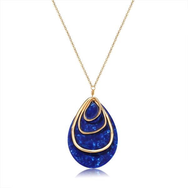 商品名:  MOLOCH Long Necklace For Women Girls Geometry Teardrop Acrylic Circle Pendant Necklace Statement Boho Acetate Resi...