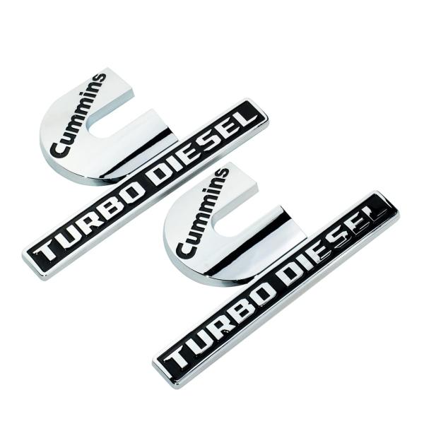 商品名:  2Pc 2019-2021 Cummins Emblem Turbo Badge Front Fender Nameplate 68358494AA 3D Sticker (Chrome Black)ブランド: Generic高...