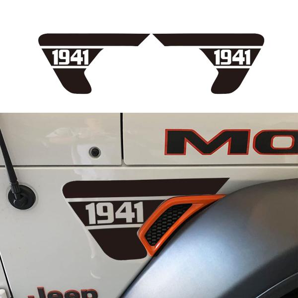 商品名:  Zxiaochun Side Fender Vent 1941 Decals, Precut Matte Black Vinyl Sticker Compatible with Jeep Wrangler JL JLU 2018...