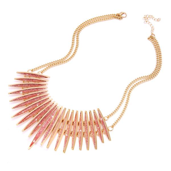 商品名:  MOLOCH Sparkling Druzy Leaf Choker Necklace Fashion Gold-Tone Collar Necklace Bib Statement Chunky Tribal Necklace...