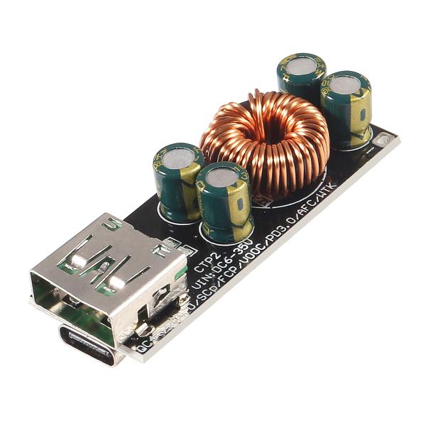 商品名:  D-FLIFE 60W 6-35V DC to USB Type C PD 3.0 QC4 Type A QC3.0 DC Fast Charge 12V 24V Step-Down Power Module USB Type-...