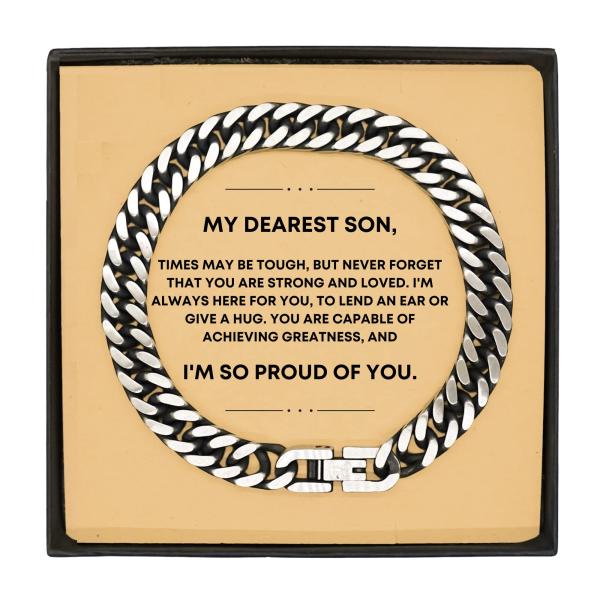 商品名:  Gift from Mother-in-Law to Son, Birthday Gift Idea for Teenage Boy, Trendy Chain Link Bracelet for Men, Father's D...