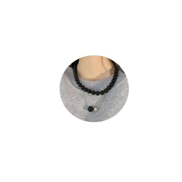 商品名: FUTIMELY ヴィンテージブラッククリスタルビーズネックレス ボヘミアンレイヤードビーズチョーカーネックレス レディース トレンディ シンプルクラシックハンドビーズネックレスジュエリー レディース, 金属, 合金。 FUTIM...