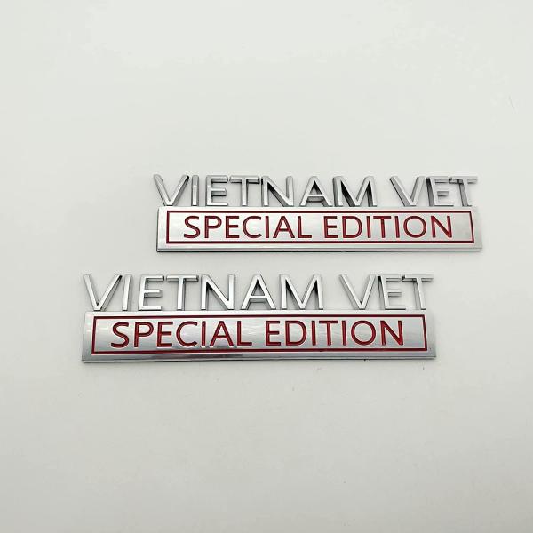 商品名:  Pair Set Vietnam Vet Special Edition Emblem 3D Metal Raised Fender Badge Decals Veteran Stickers Letters Replaceme...