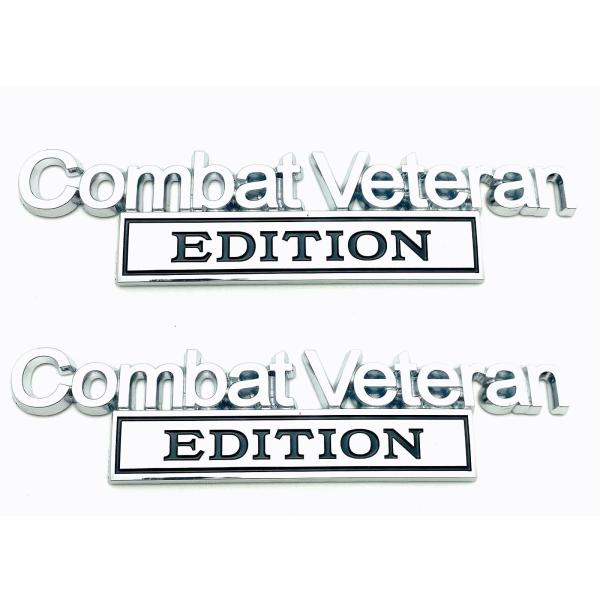 商品名:  Pair Set Combat Veteran Edition Emblem 3D Metal Raised Fender Badge Decals Veteran Stickers Letters Replacement fo...