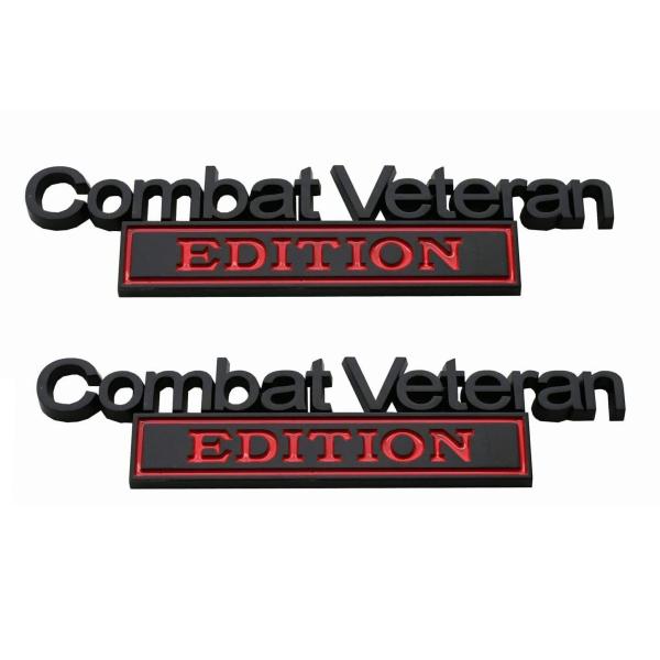 商品名:  Pair Set Combat Veteran Edition Emblem 3D Metal Raised Fender Badge Decals Veteran Stickers Letters Replacement fo...