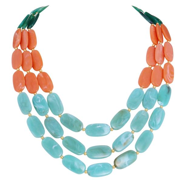 商品名: Firstmeet 3層ビーズステートメントネックレス レディース アクリルオーバルアクリルビーズジュエリー, アクリル, 宝石なし Firstmeet 3 Layered Beaded Statement Necklaces f...