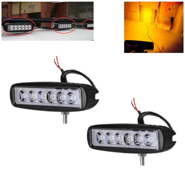 商品名:  GOODKSSOP 2pcs Super Bright 18W Amber Color LED Light Bar auxiliary Motorcycle Headlight Work Floodlight, Waterpro...
