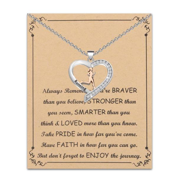 商品名: BNQL ランニングチャームネックレス レディース ガールズ ランナーギフト ランニングジュエリー ランナーネックレス ランニング愛好家へのギフト マラソンギフト, 2XL, ステンレス鋼, 宝石なし BNQL Running C...