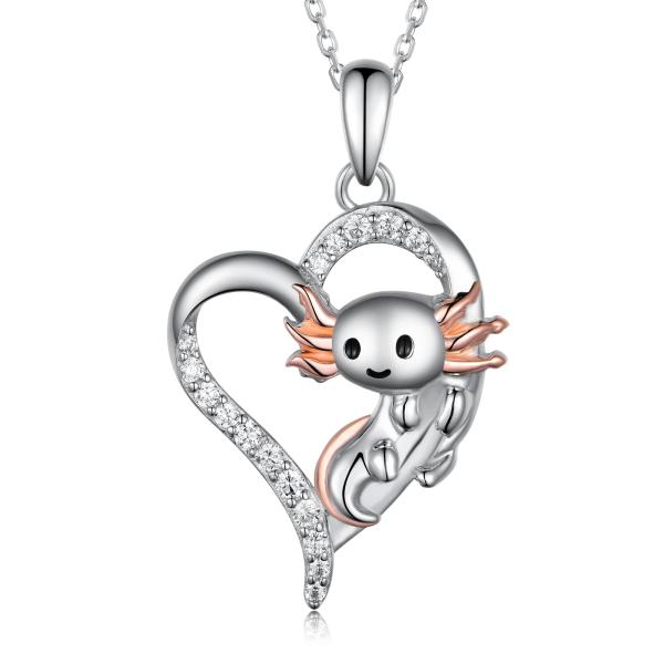 商品名: TYSO Axolotl ネックレス レディース ガールズ 925スターリングシルバー アニマルペンダント メキシカン Axolotls ジュエリーギフト, スターリングシルバー, 宝石なし TYSO Axolotl Neckla...