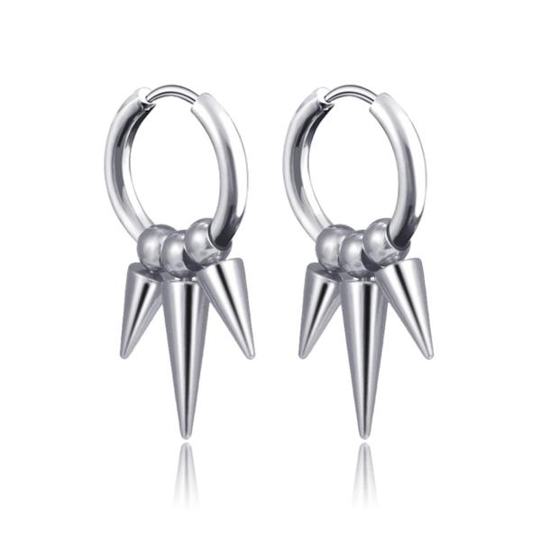 商品名:  Dangle Silver Earrings, Bride Earring Stainless Steel Hoop Cone Pendant Cool Jewelry for Womens Mens Giftsブランド: St...