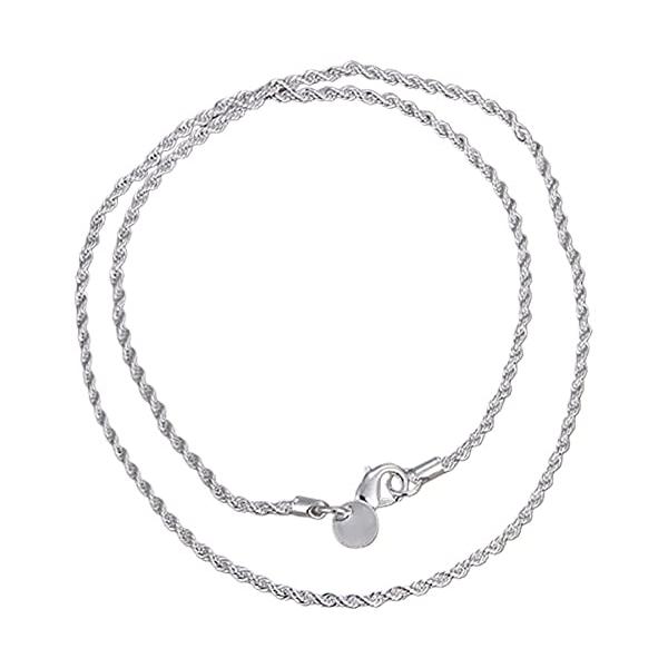 商品名:  Twisted Rope Link Chain Sterling Silver Rope Chain Lobster Clasp Necklace Jewellery Accessory For Women Men Attrac...