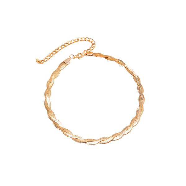 商品名: WDIRARA レディース ツイストチョーカーネックレス スネークチェーンネックレス ヘリンボーンネックレス ジュエリー, One Size, 金属, 宝石なし WDIRARA Women's Twist Choker Neckl...