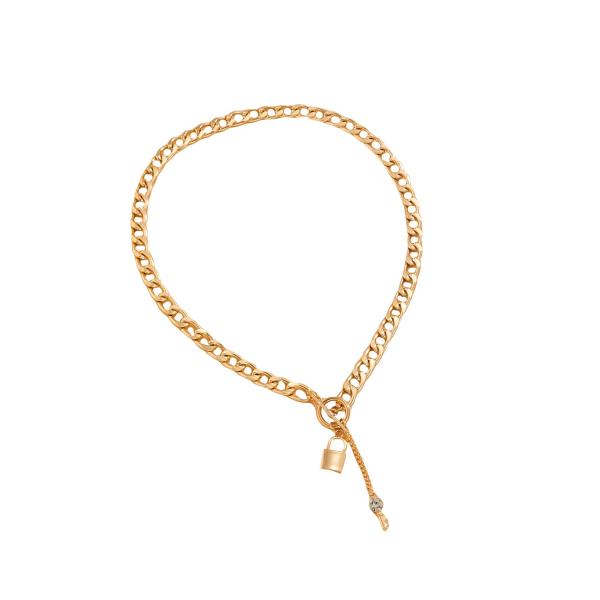 商品名: WDIRARA レディース ハートチャームネックレス かわいいペンダントネックレス チャンキーチェーンリンクネックレス, One Size, アルミニウム, 宝石なし WDIRARA Women's Heart Charm Nec...