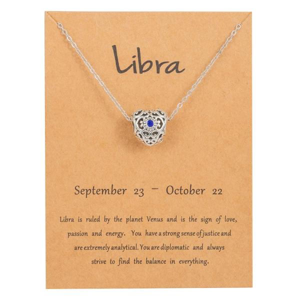 商品名: Caiyao 12星座 ホローアウト ラブハートペンダントネックレス 星占い 誕生石ネックレス レディース ガールズ ティーン 男性 男の子 ガールフレンド ボーイフレンド 星座 ジュエリー 誕生日ギフト, 金属 水晶, クリスタ...