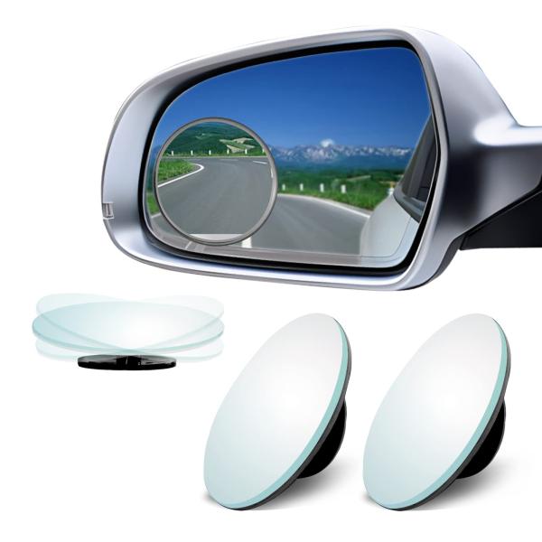 商品名:  2Pcs ofBlind Spot Mirror, Round HD Glass Frameless Convex Rear View Mirrors Exterior Accessories with wide angle A...